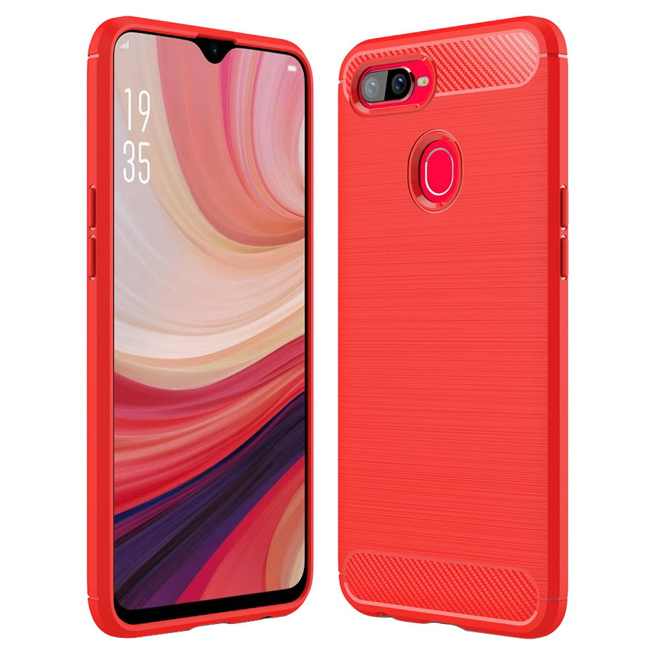 Flexi Slim Carbon Fibre Case for Oppo AX7 (Red)